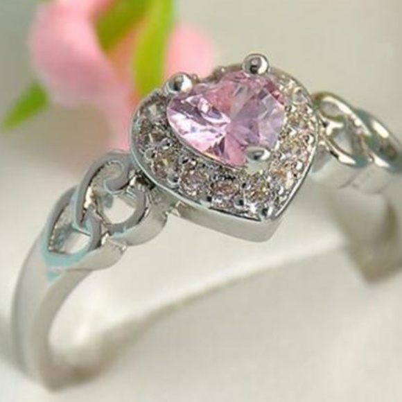 Fashion Jewelry | Jewelry | Halo Pink Heart Ring | Poshmark